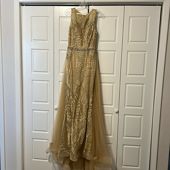 Milano | Dresses | Gold Milano Pageant Evening Gown Size 6 | Poshmark